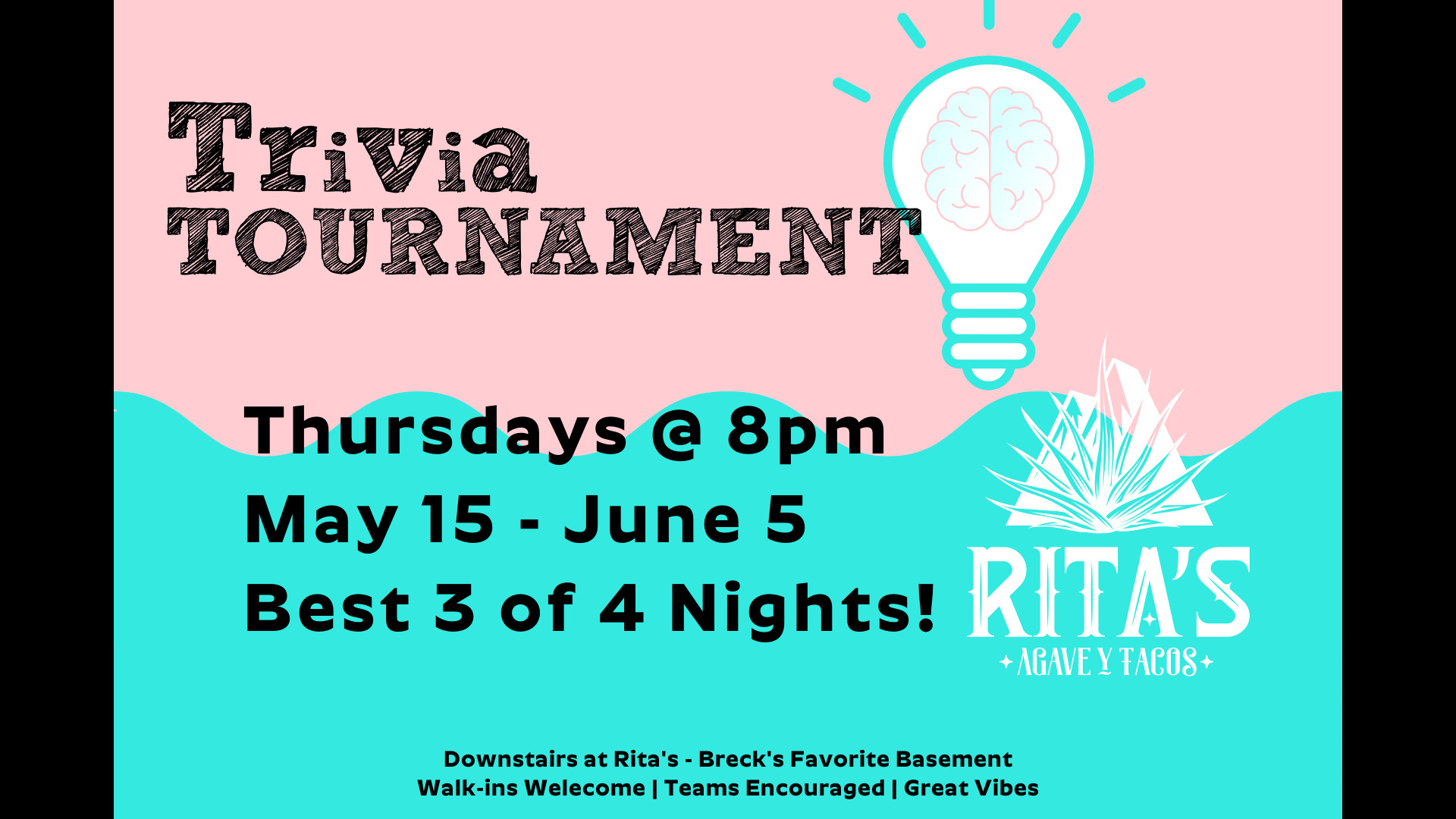 Trivia Tournament - Week Four - Downstairs at Rita's! - Kenosha Breck